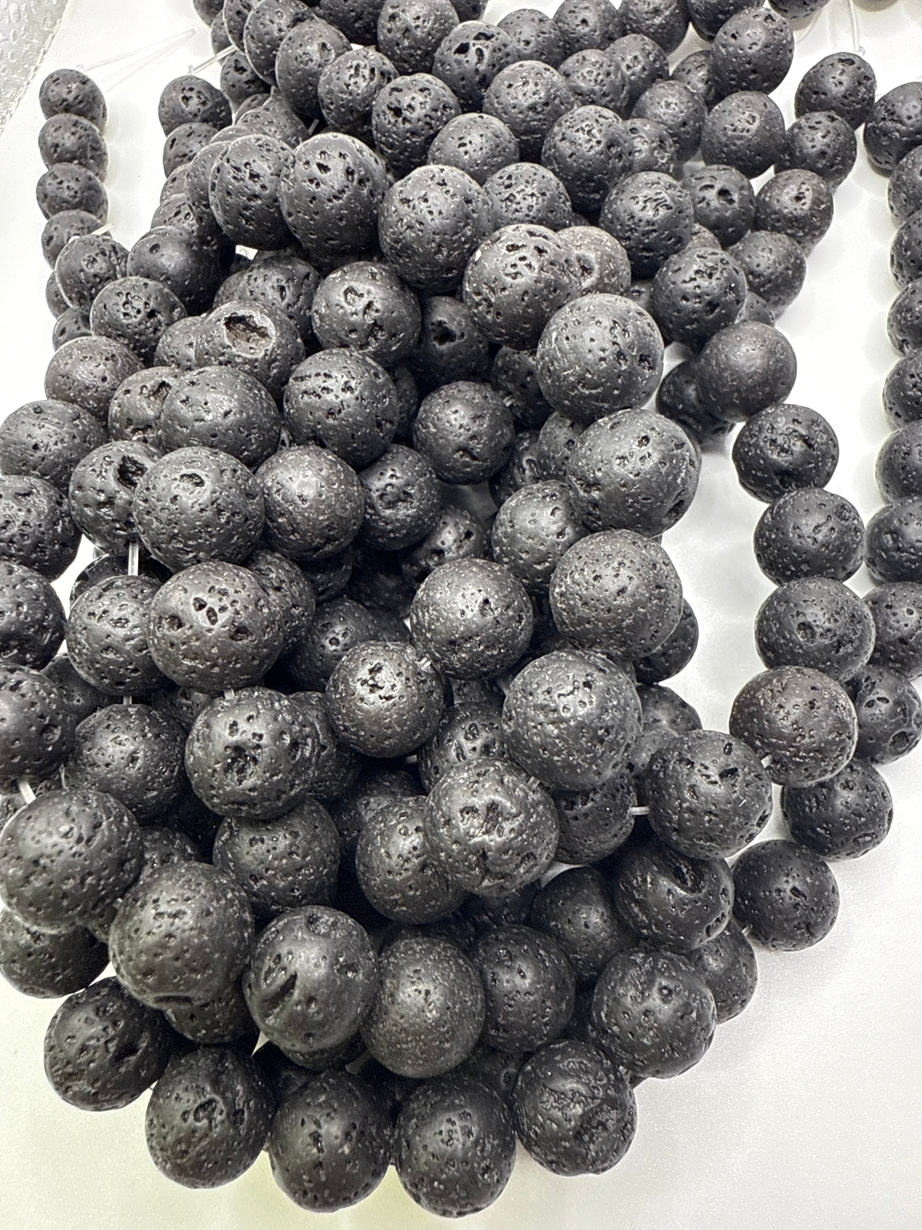 12mm Lava Rock Round – Crystal Castle Beads
